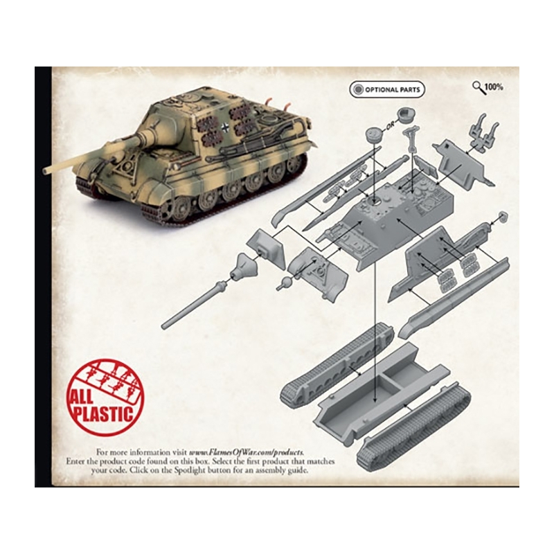German JAGD Tiger Heavy Tank Destroyer Sprue 15mm WWII BATTLEFRONT ...