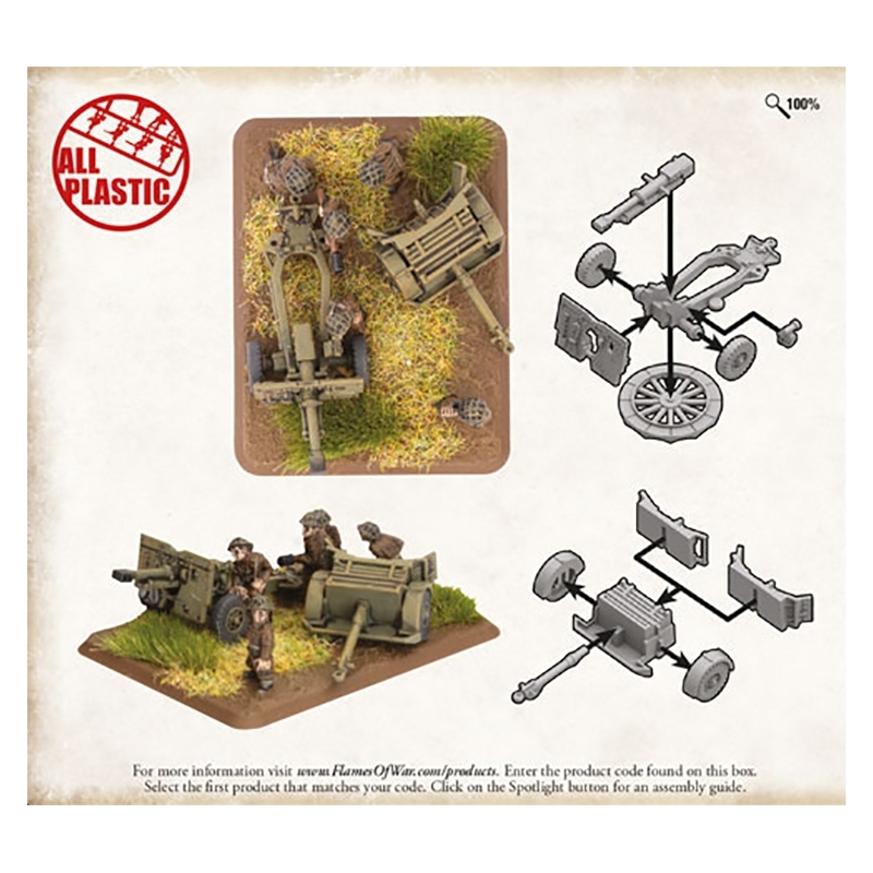 British 25pdr Gun w/crew Sprue 15mm WWII BATTLEFRONT FLAMES OF WAR