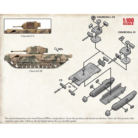 British Churchill or AVRE Heavy Tank Sprue 15mm WWII BATTLEFRONT FLAMES ...
