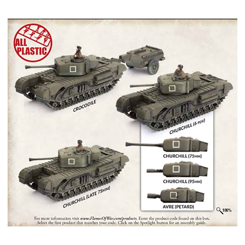 British Churchill or AVRE Heavy Tank Sprue 15mm WWII BATTLEFRONT FLAMES ...
