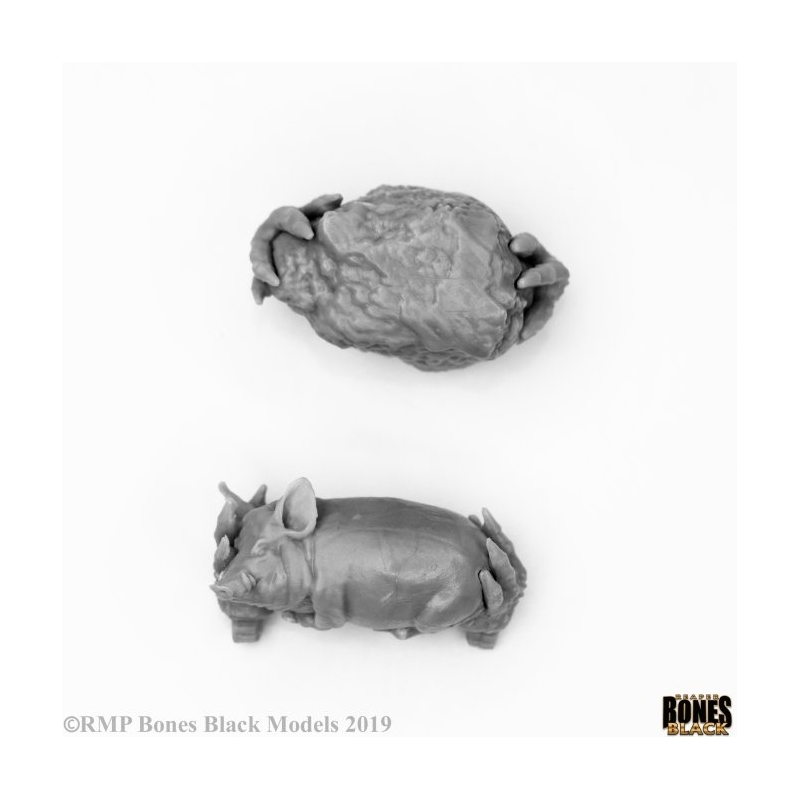 Two Headed Troll Large miniature Reaper Bones Black