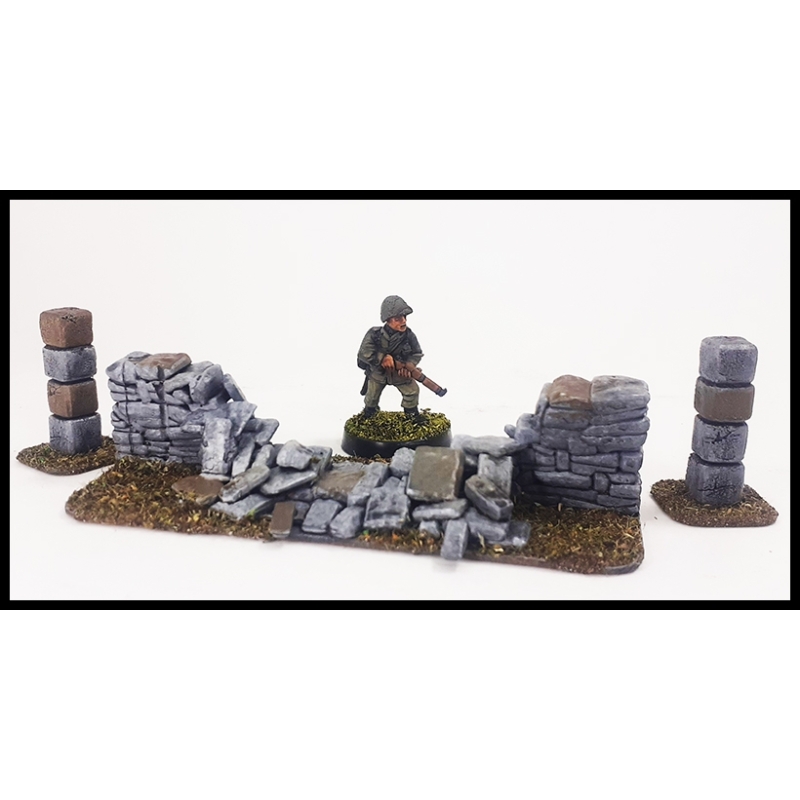 Ruined Stonewall 28mm Terrain WWII FRONTLINE GAMES