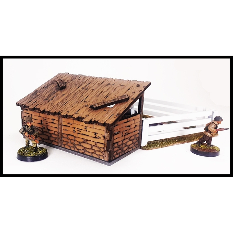 Pigpen with Pigs Prepainted Laser-cut 28mm Terrain WWII FRONTLINE GAMES
