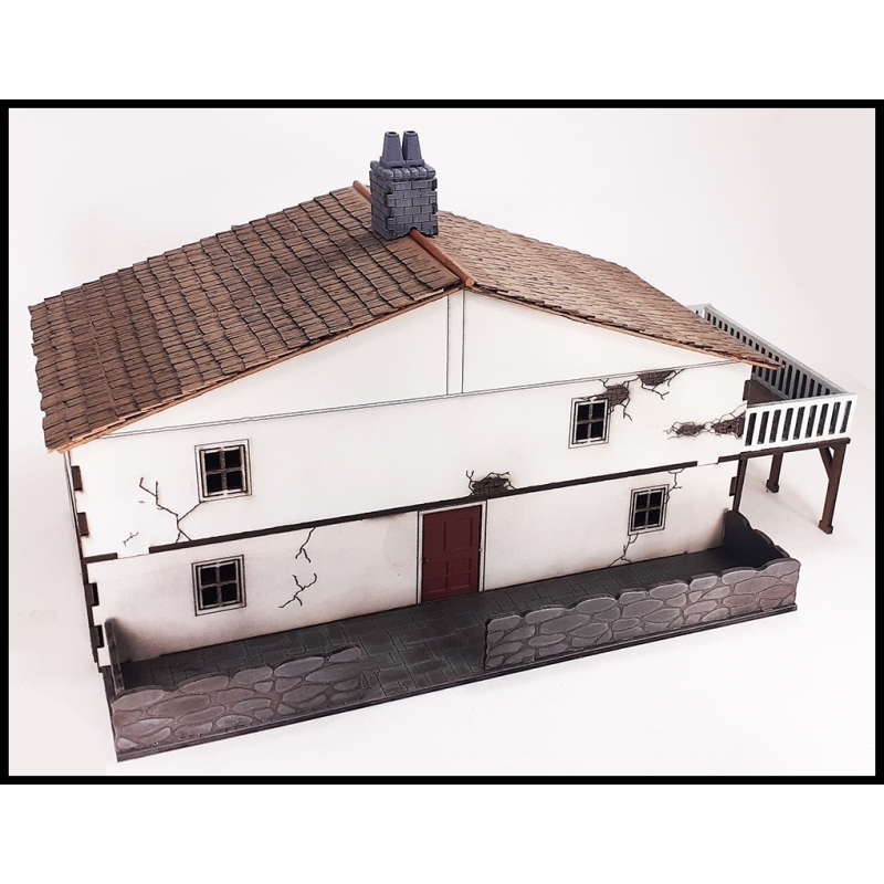 Large Two Story House w/Balcony Prepainted Laser-cut 28mm Buildings ...