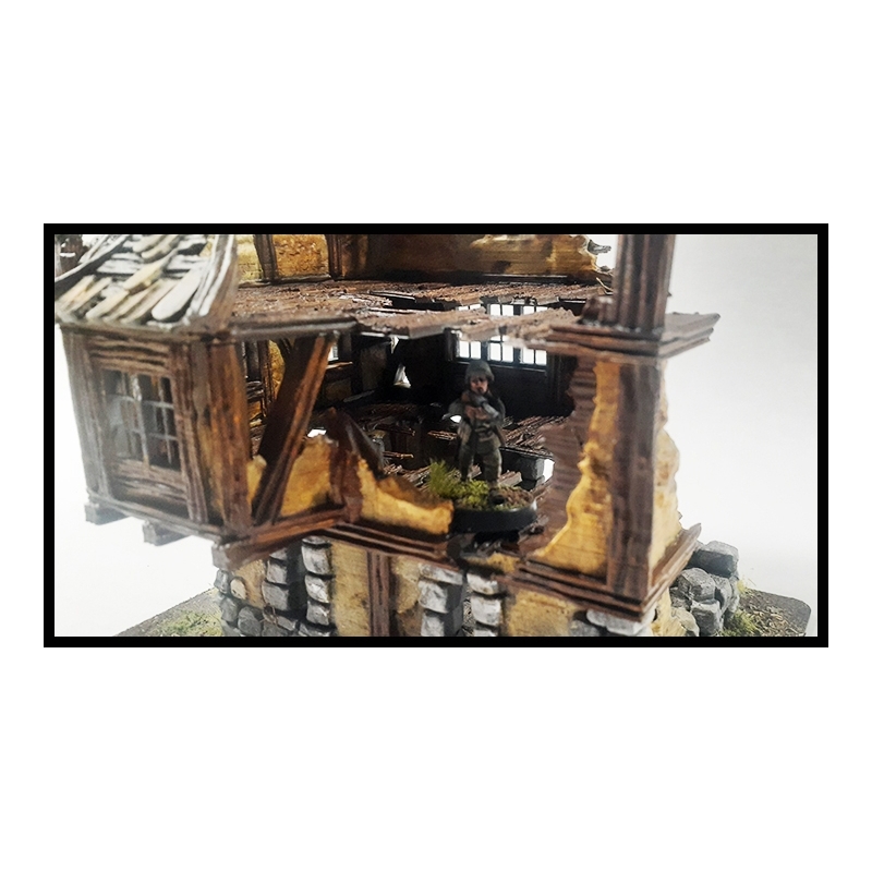 Ruined 3 Story Cottage 28mm Buildings WWII RESIN PRINTED