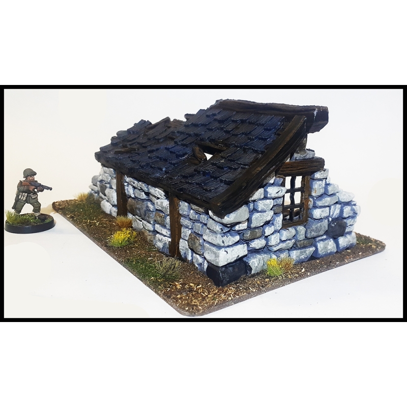 Ruined Stone House 28mm Buildings WWII RESIN PRINTED