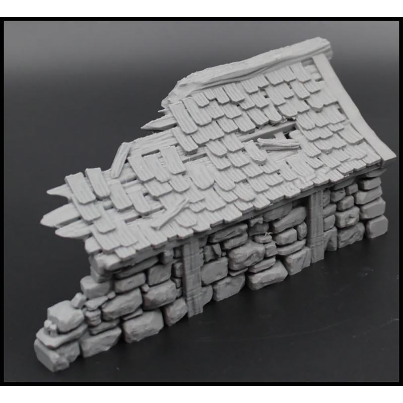 Ruined Stone House 28mm Buildings WWII RESIN PRINTED