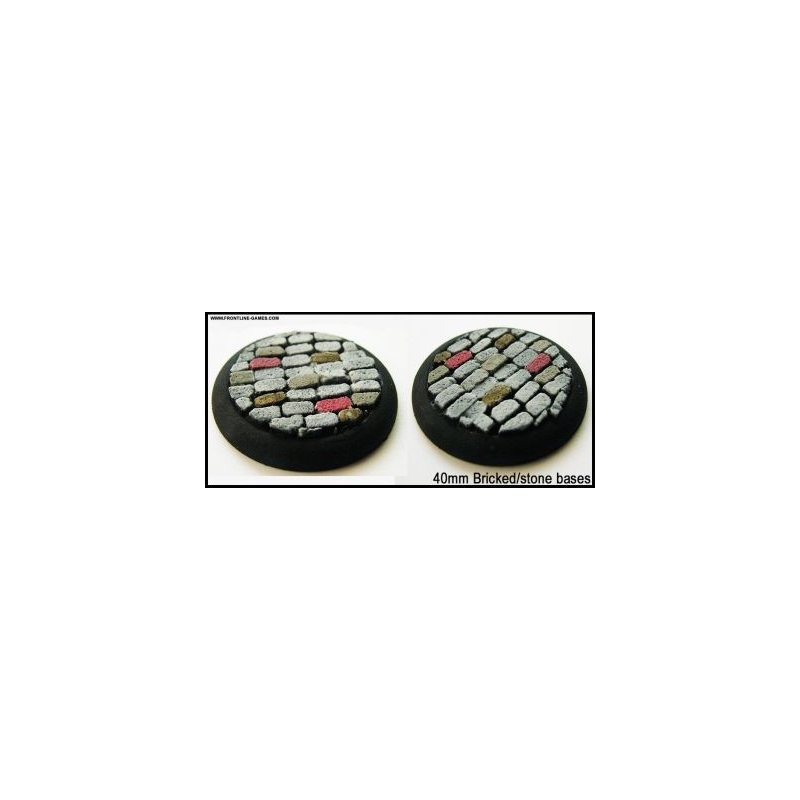 40mm Round Scenic Bases - Bricked/Stone - 2