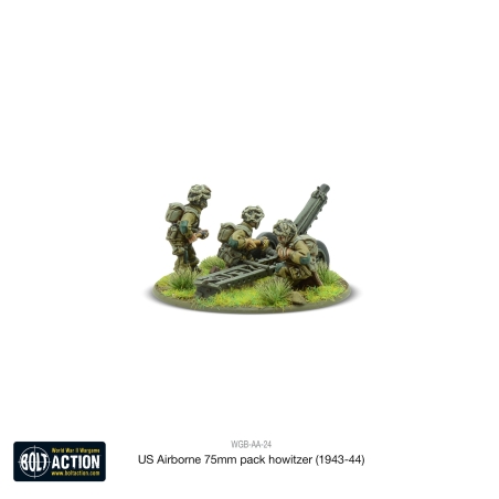 American US Airborne 75mm pack howitzer light artillery 28mm WWII ...