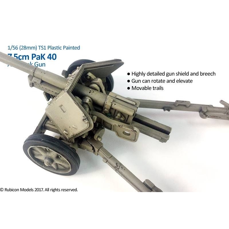 German PaK 40 75mm Anti-tank Gun w/crew 28mm WWII RUBICON MODELS
