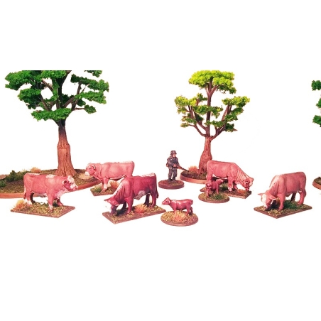 Farm Animals - Cows - Cattle (Livestock) 28mm Wargaming FRONTLINE GAMES