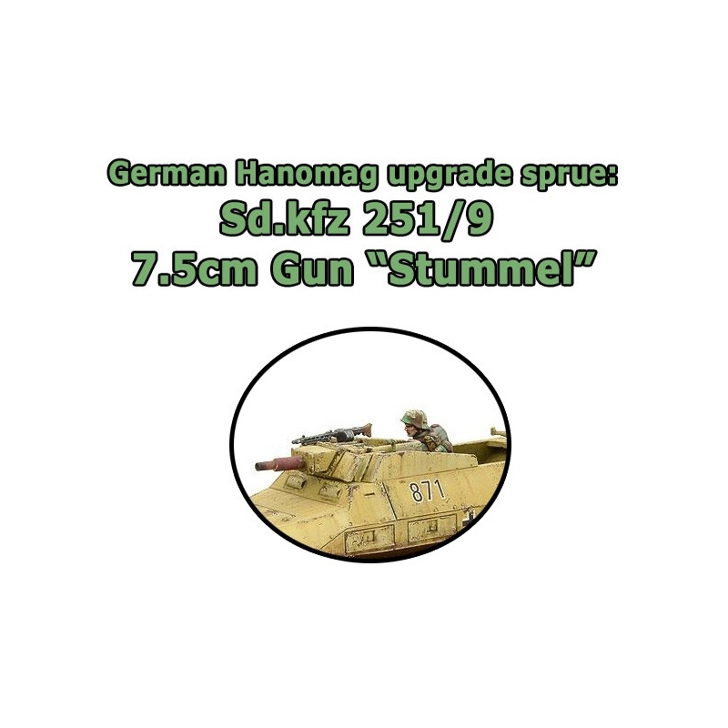 German 251/9 7.5cm gun "Stummel" Halftrack Upgrade Sprue 28mm WWII ...