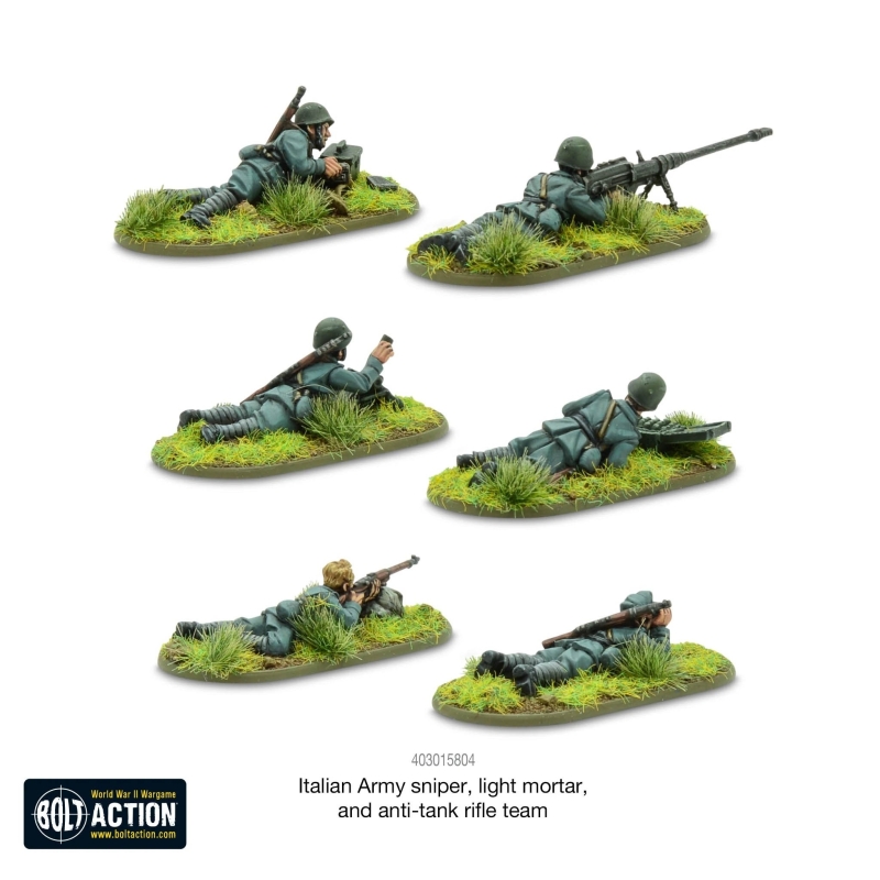 Italian Army Sniper, Light Mortar and Anti-tank Rifle teams 28mm WWII ...