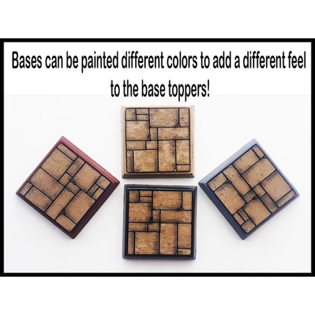 Sand Paved Stone pre-painted 25mm square bases (10) w/toppers Miniature ...